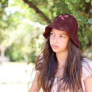 PDF Brown Knitted Crochet Pattern Hat Cap Tutorial - Etsy