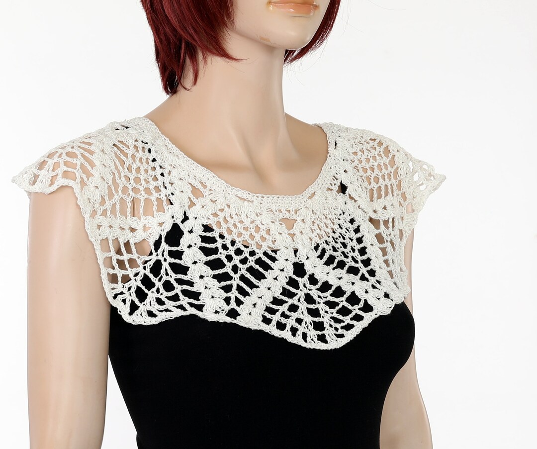 Crocheted Necklace Tutorial Pattern Collar Collaret Scarf Scarf Woman's ...