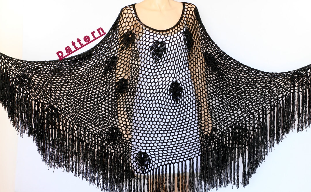 Wedding Poncho Crochet Lace Beach Dress Pattern Poncho Pattern Crochet ...