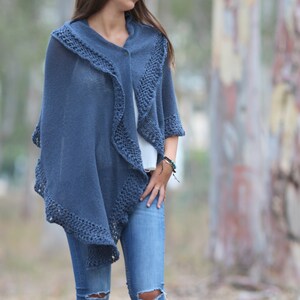 Knit Shawl Pattern Hand Knit Shawl Pattern Women Shawl Tutorial ...