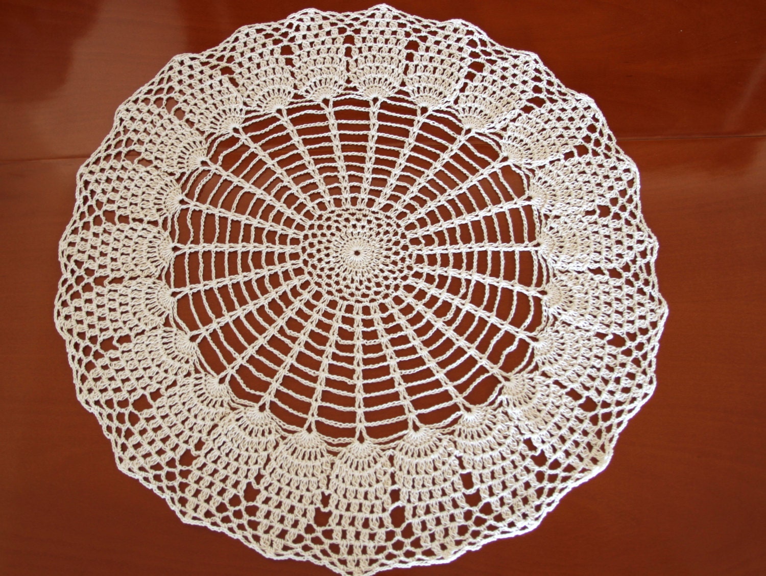 Crochet Round Pineapple Doily Pattern PDF Tutorial Vintage Table Cloth ...