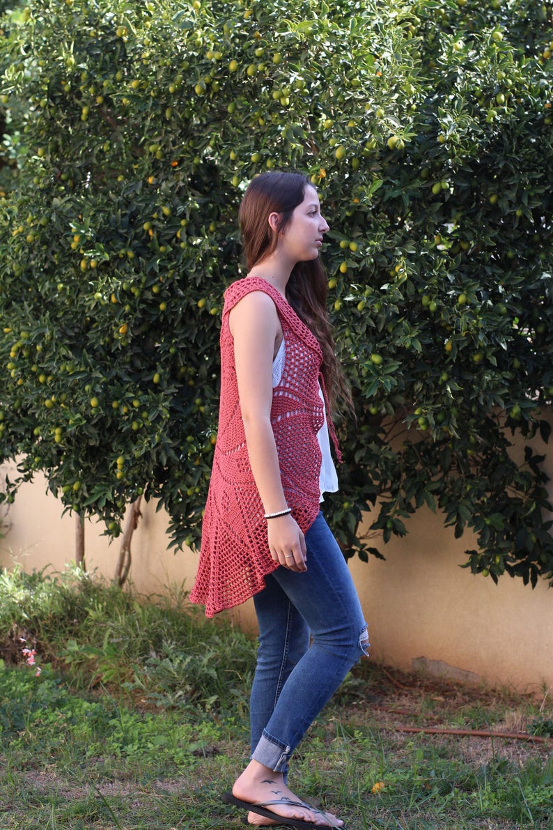 Lace Vest Crochet Pattern Circular Vest Pattern Bohemian Waistcoat Vest ...