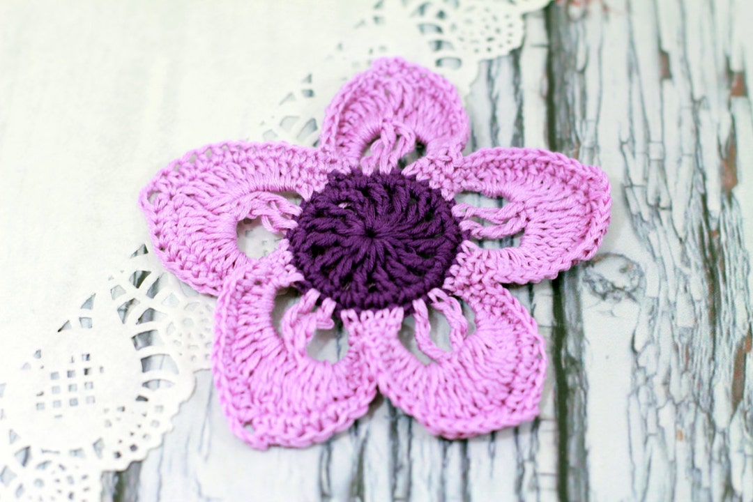 FLOWER MOTIF Crochet Flower Pin Crochet Flower Brooch Pattern PDF - Etsy