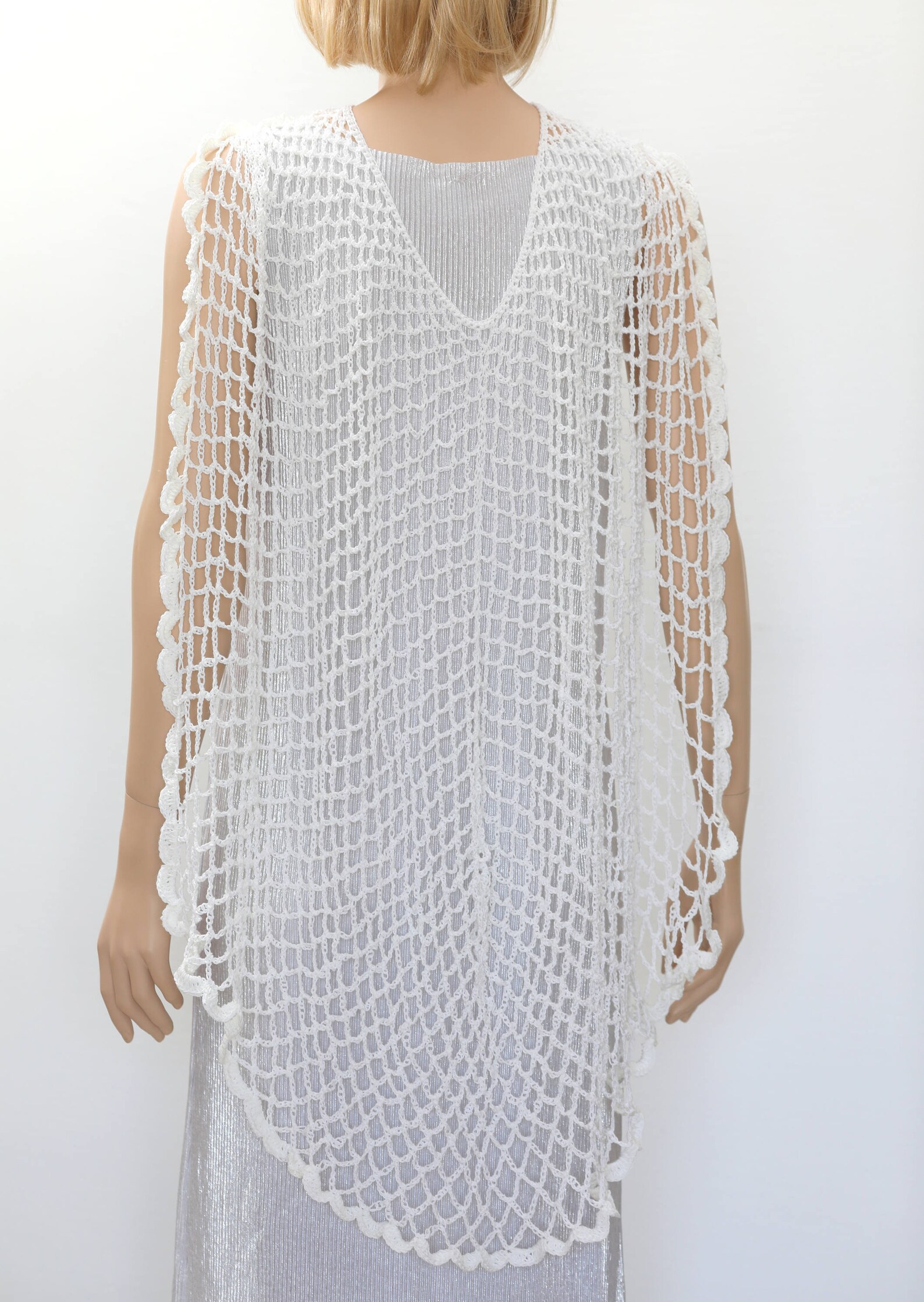 Wedding Shawl Pattern Cape Capelet Pattern Summer Poncho Pattern Lacy ...
