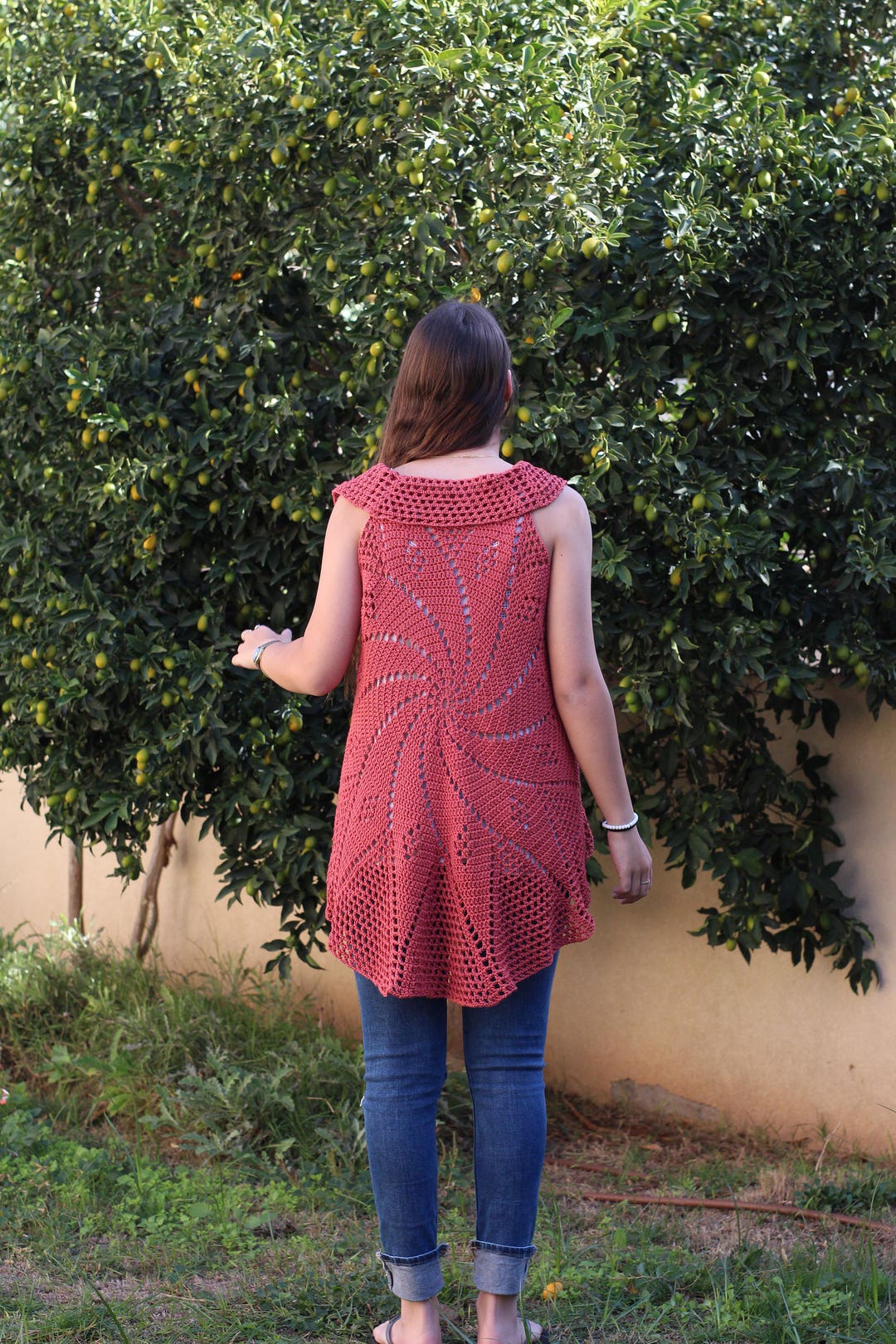 Lace Vest Crochet Pattern Circular Vest Pattern Bohemian Waistcoat Vest ...