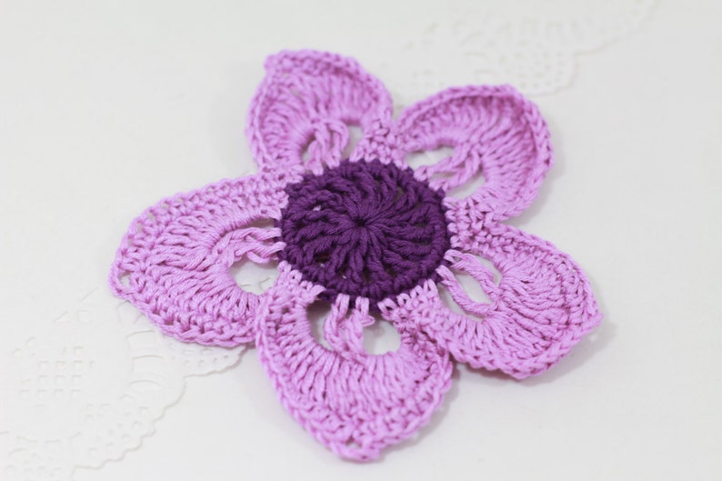 FLOWER MOTIF Crochet Flower Pin Crochet Flower Brooch Pattern PDF - Etsy
