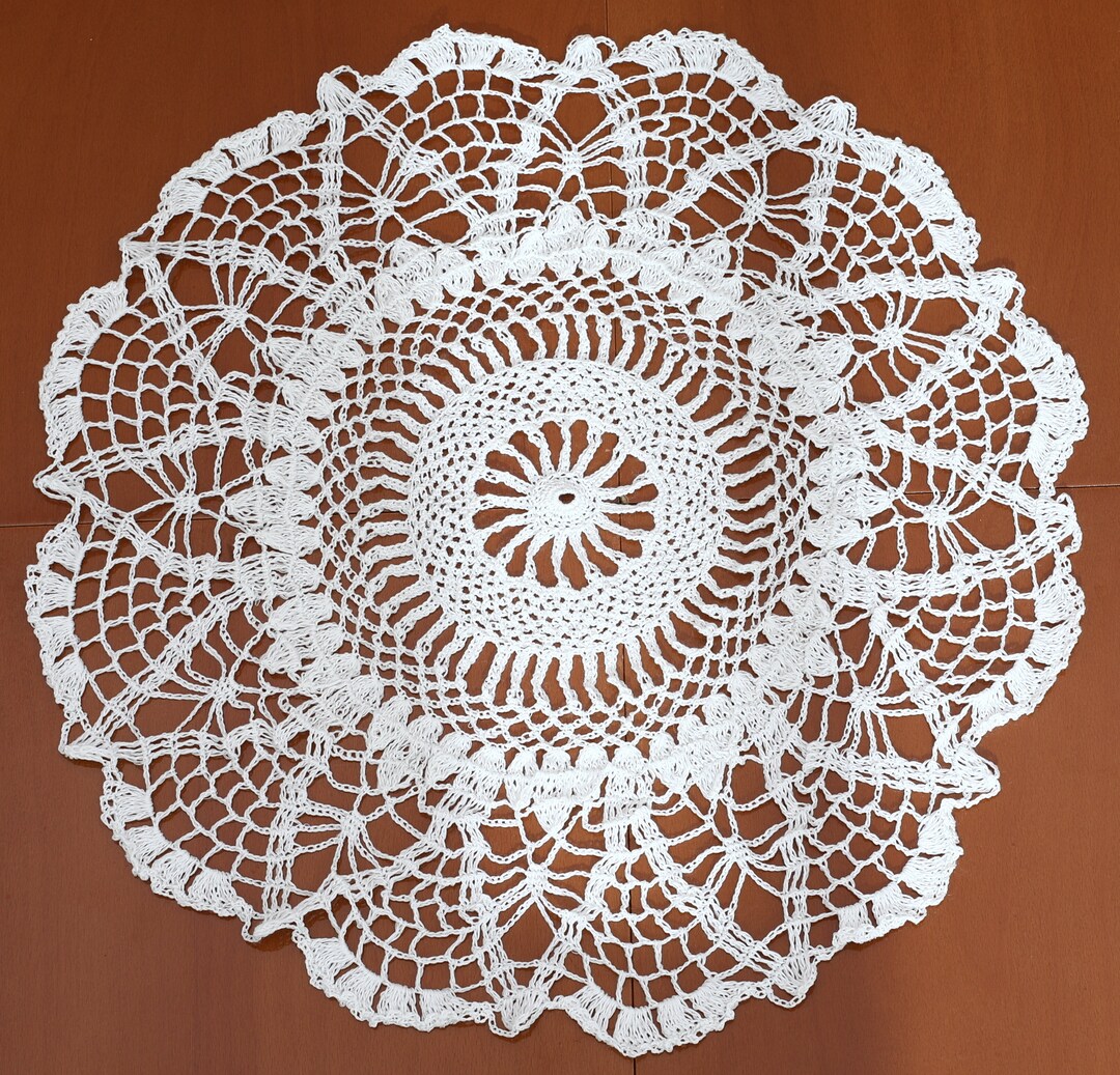 Vintage Table Cloth Pattern Written Instructions Crochet Round ...