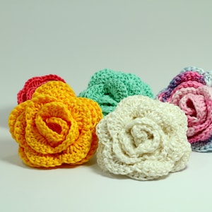 Yellow Rose Flower Crochet PDF Pattern, Handmade Yarn Flower Tutorial ...