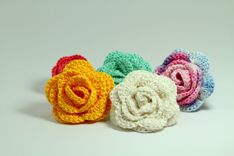 Yellow Rose Flower Crochet PDF Pattern Handmade Yarn Flower - Etsy