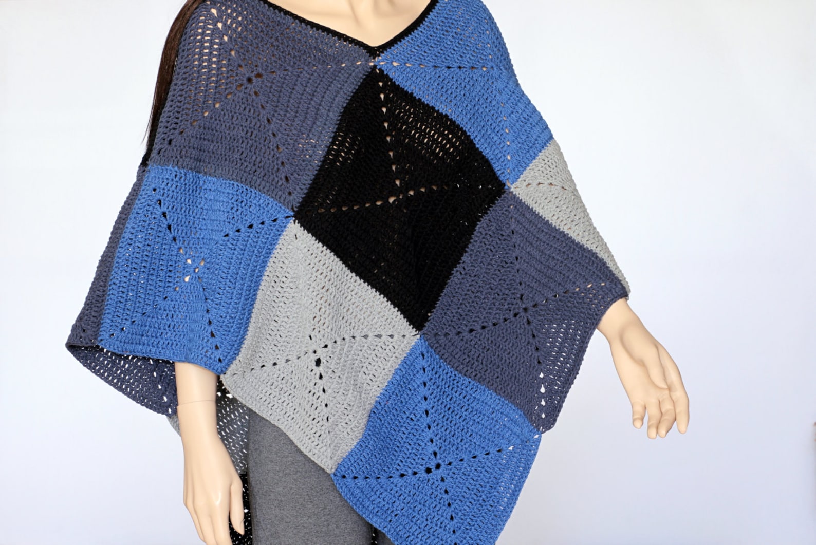 Granny Square Poncho Crochet Poncho Pattern PDF Cape Pattern Women's ...