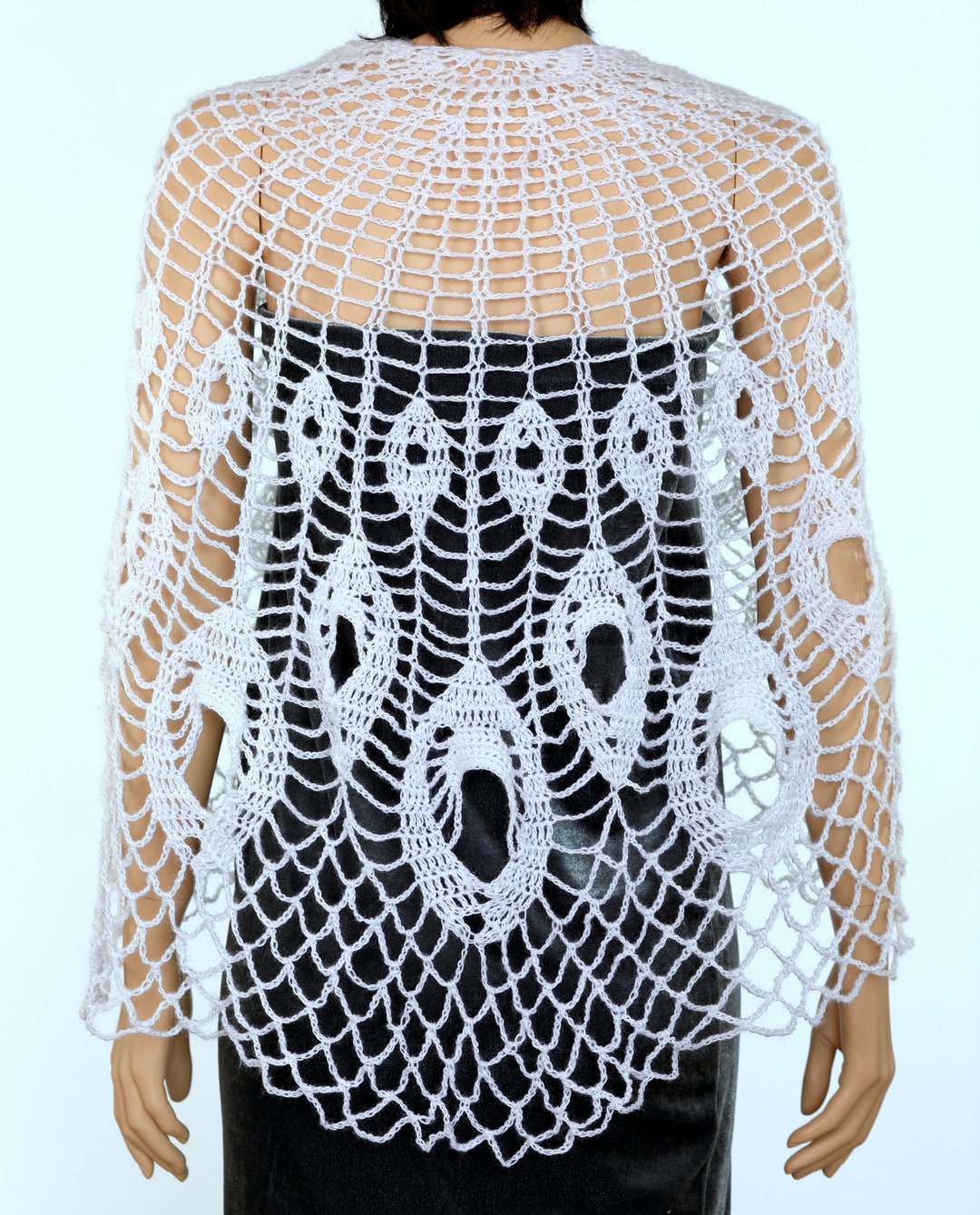 Peacock Shawl Crochet Pattern Shawl Lacy Crochet Peacock Wedding Shawl ...