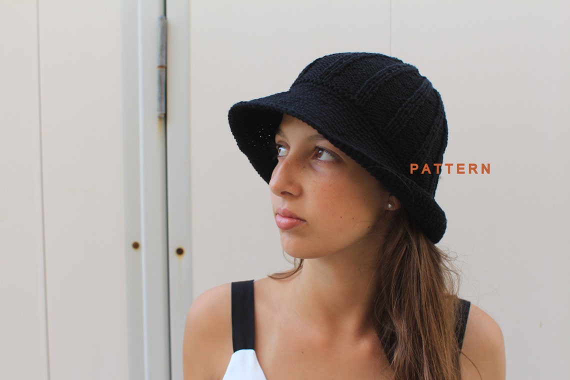 PDF Black Knitted and Crochet Pattern Hat Cap Tutorial - Etsy