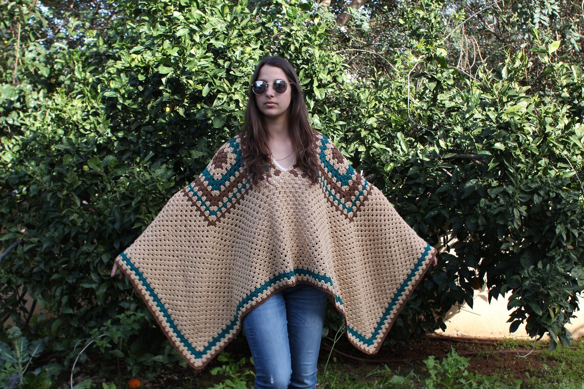 Crochet poncho pattern Indian Poncho PDF crochet pattern | Etsy