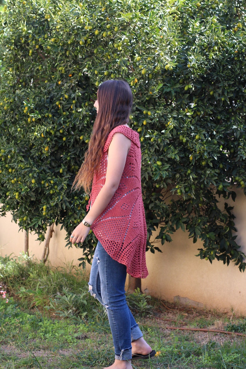 Lace Vest Crochet Pattern Circular Vest Pattern Bohemian Waistcoat Vest ...