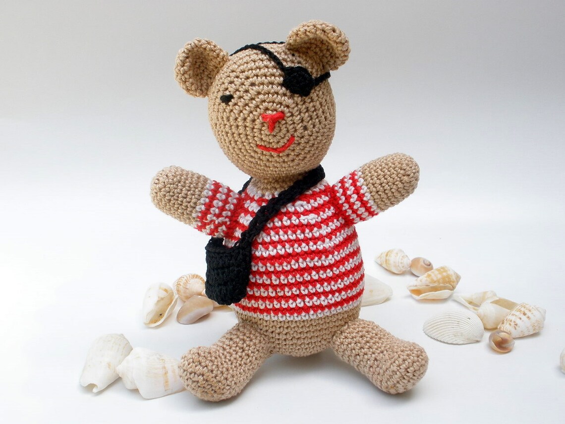 Captain Pirate Teddy Bear Pirate Captain Pattern Pirate - Etsy