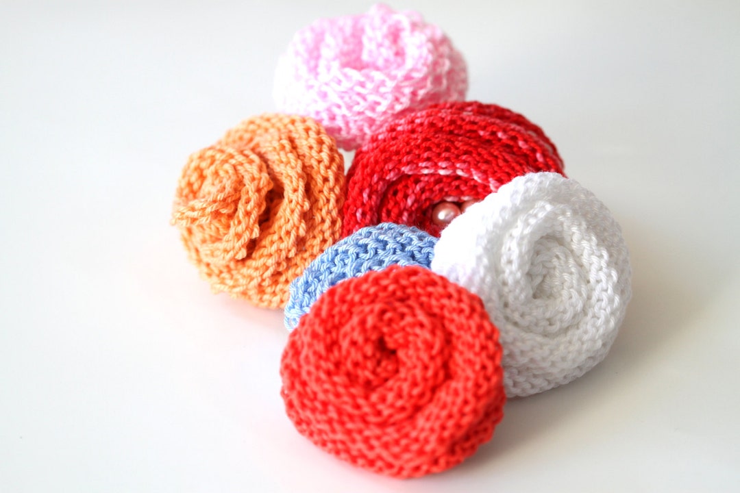 Spring Flower Rosette Tutorial, PDF Rosette Knit Flowers Pattern, DIY ...