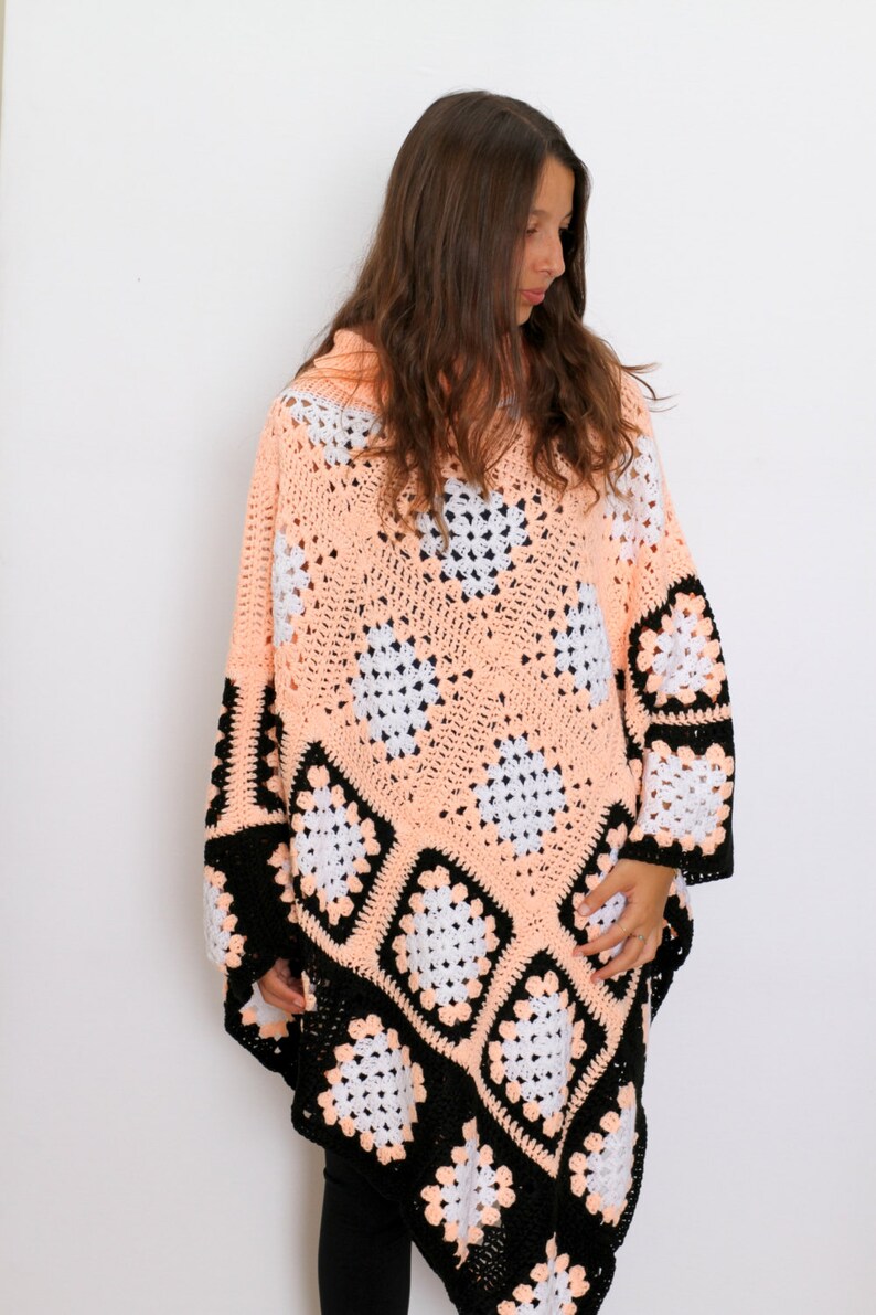 Extra Large Granny Square Poncho Pattern PDF Cape Pattern - Etsy Israel
