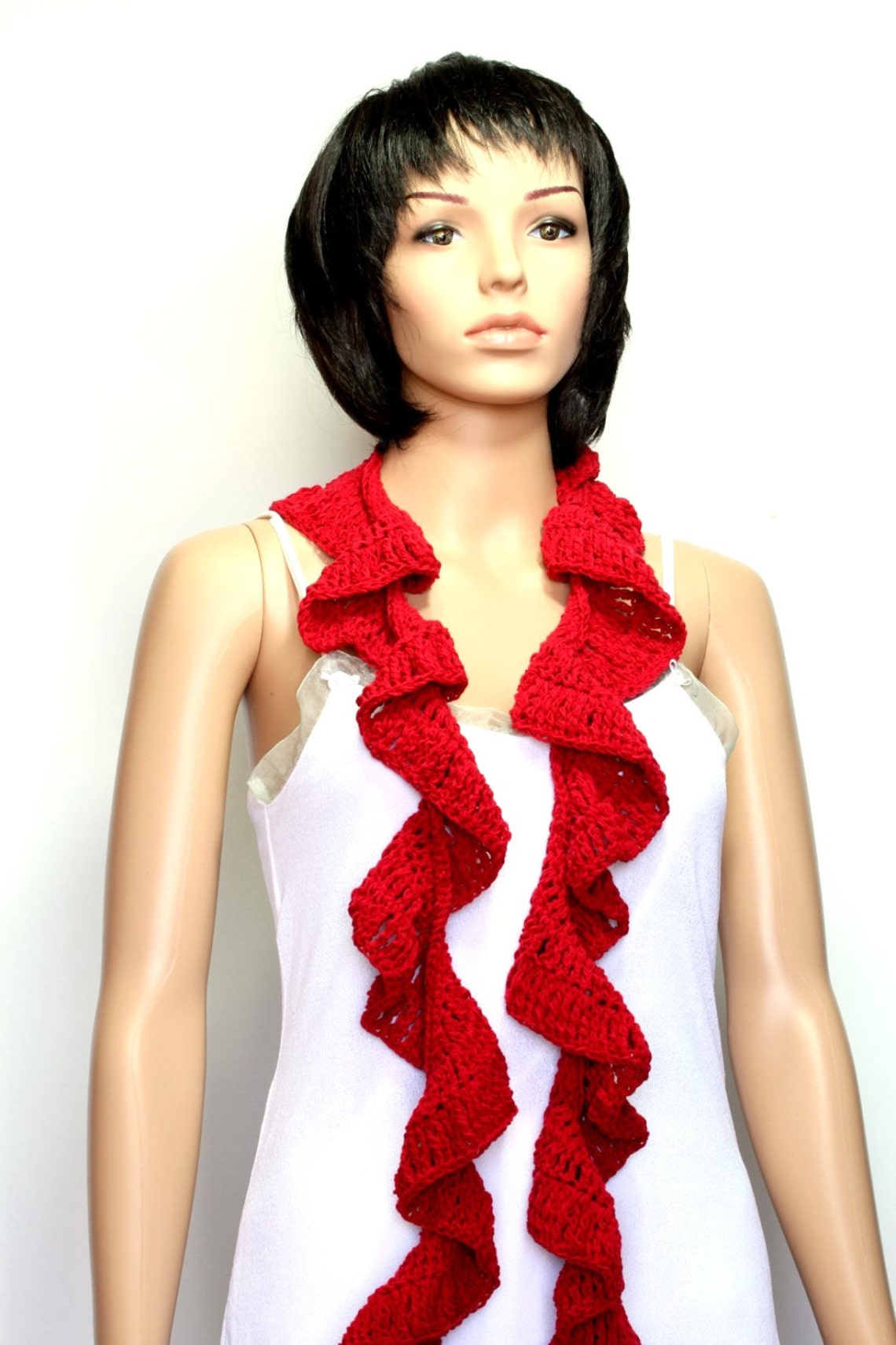 Cascade Scarf Crochet Pattern Ruffle Scarf Tutorial Crochet | Etsy