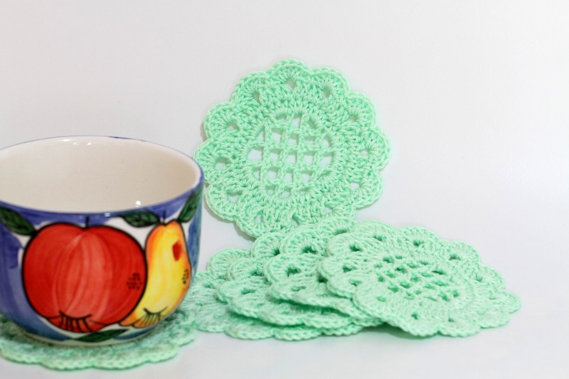 Crochet Pattern Drink Coasters Cup's Coasters Pattern - Etsy