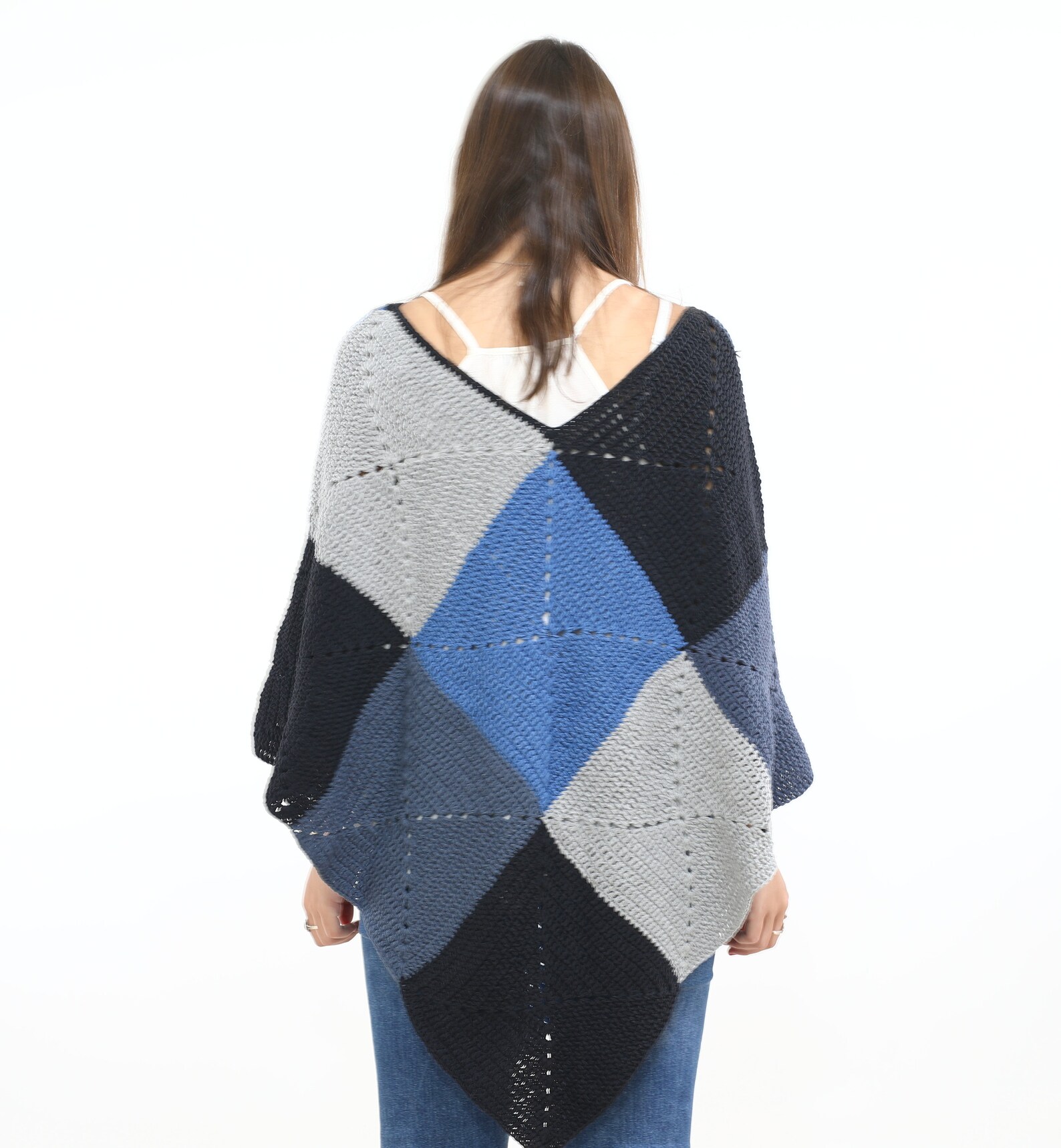 Granny Square Poncho Crochet Poncho Pattern PDF Cape Pattern Women's ...