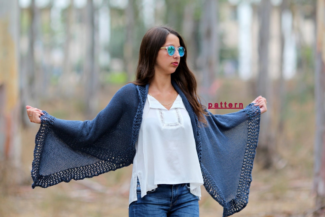 Knit Shawl Pattern Hand Knit Shawl Pattern Women Shawl Tutorial ...
