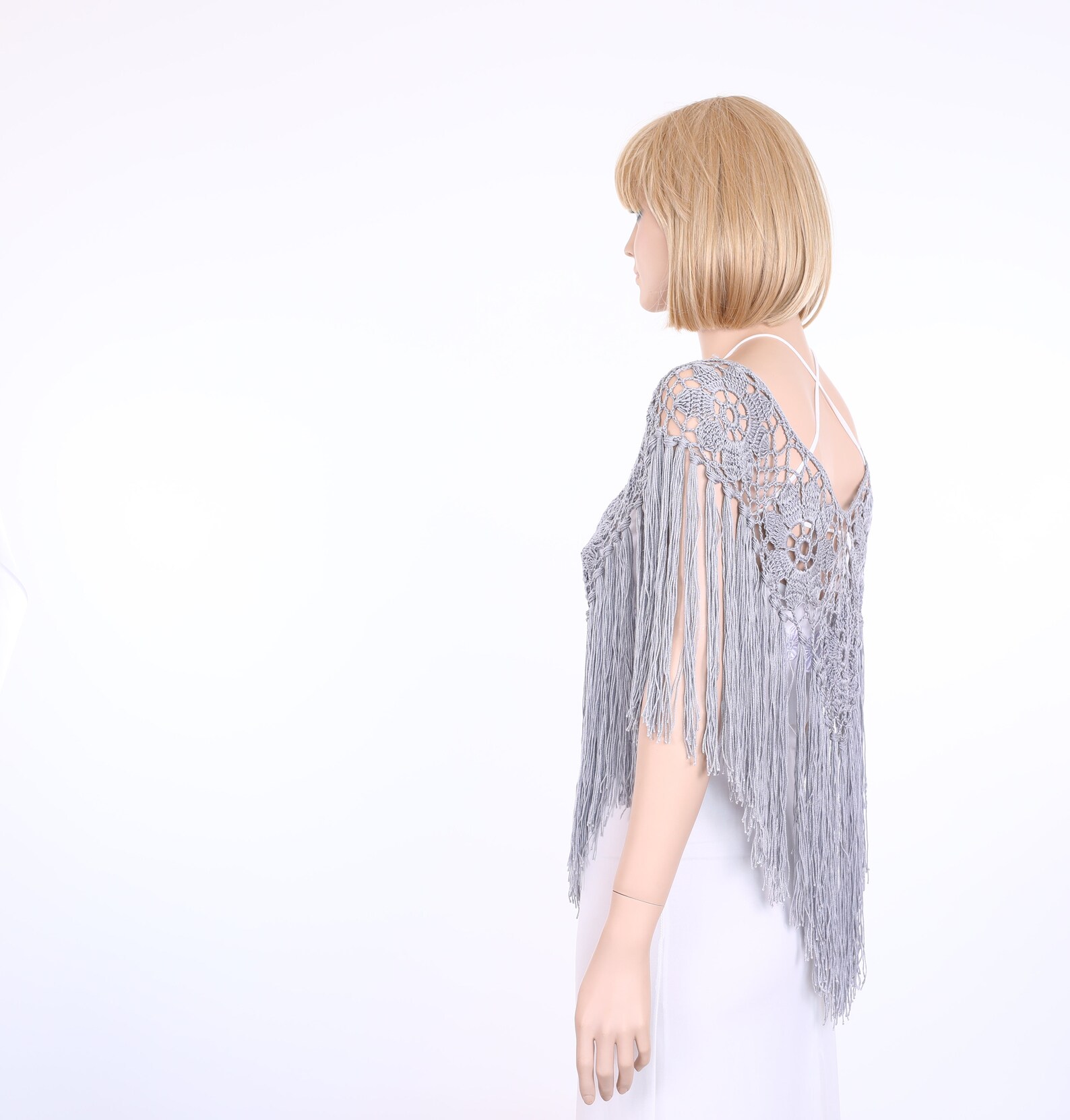 Wedding Cape Pattern Crochet Pelerine Pattern Fringe Poncho PDF Rustic ...