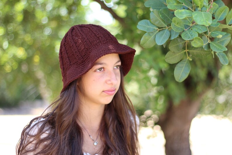PDF Brown Knitted Crochet Pattern Hat Cap Tutorial - Etsy