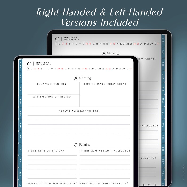 Digital Gratitude Journal 2026 2027 for iPad | Daily Dated Gratitude ...