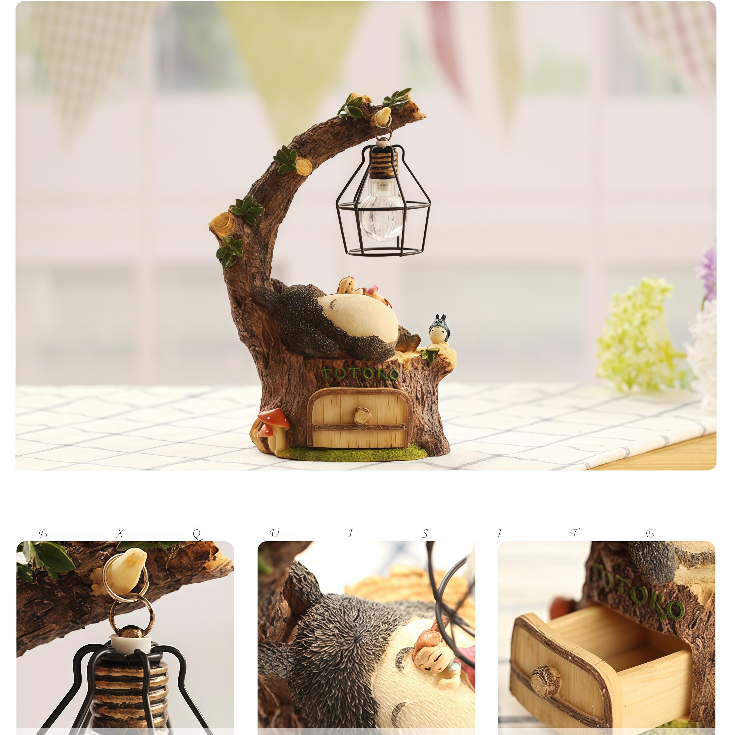 Whimsical Totoro Forest Lamp - Handcrafted Resin Lantern With Cute ...