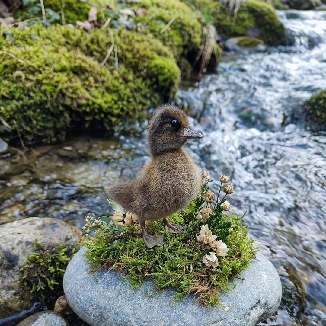 Real Grey Duckling Taxidermy | Small Mallard Fledgling Mount | Gothic ...