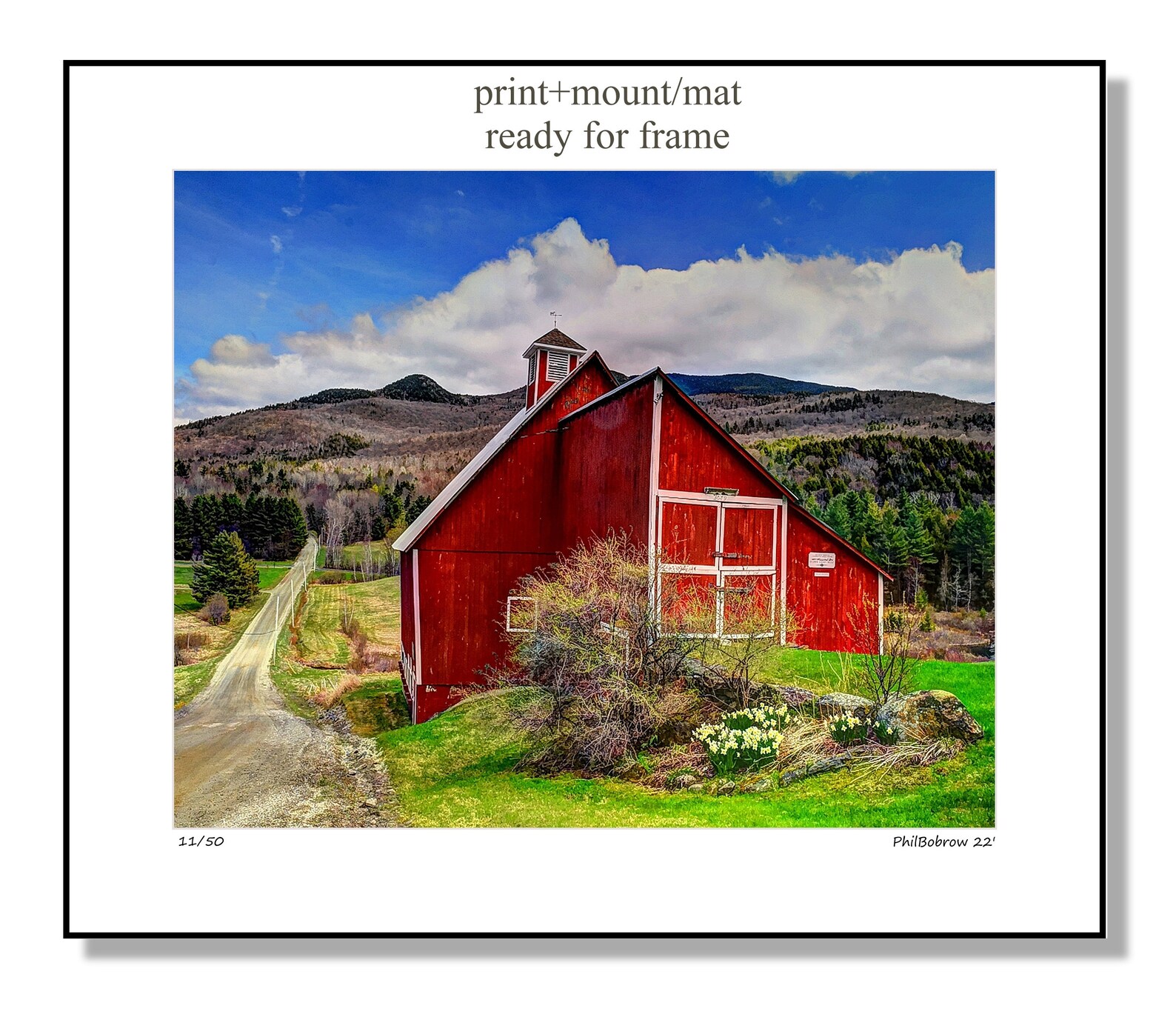 Red Barn Photo Print Springtime Vermont Photo Print Landscape ...
