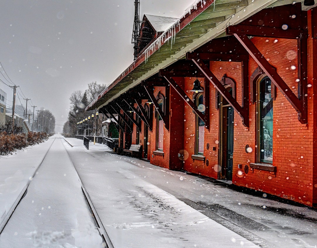 Vermont Snow Scene Photo Art Print: Signed Train Depot Wall Decor - Etsy