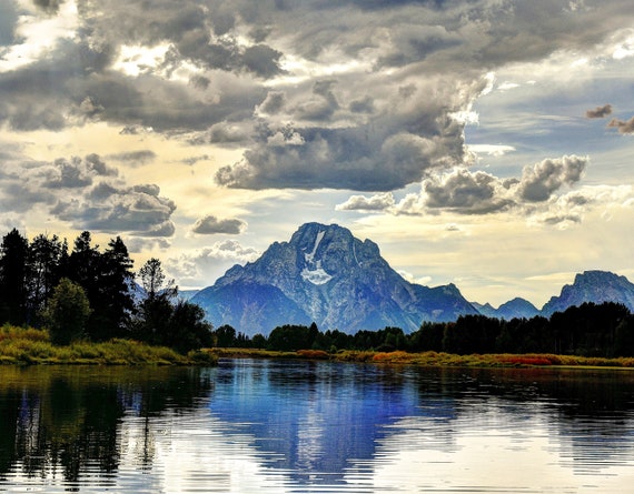 Wyoming-photo-print-Fall reflection-Free Shipping-wall | Etsy