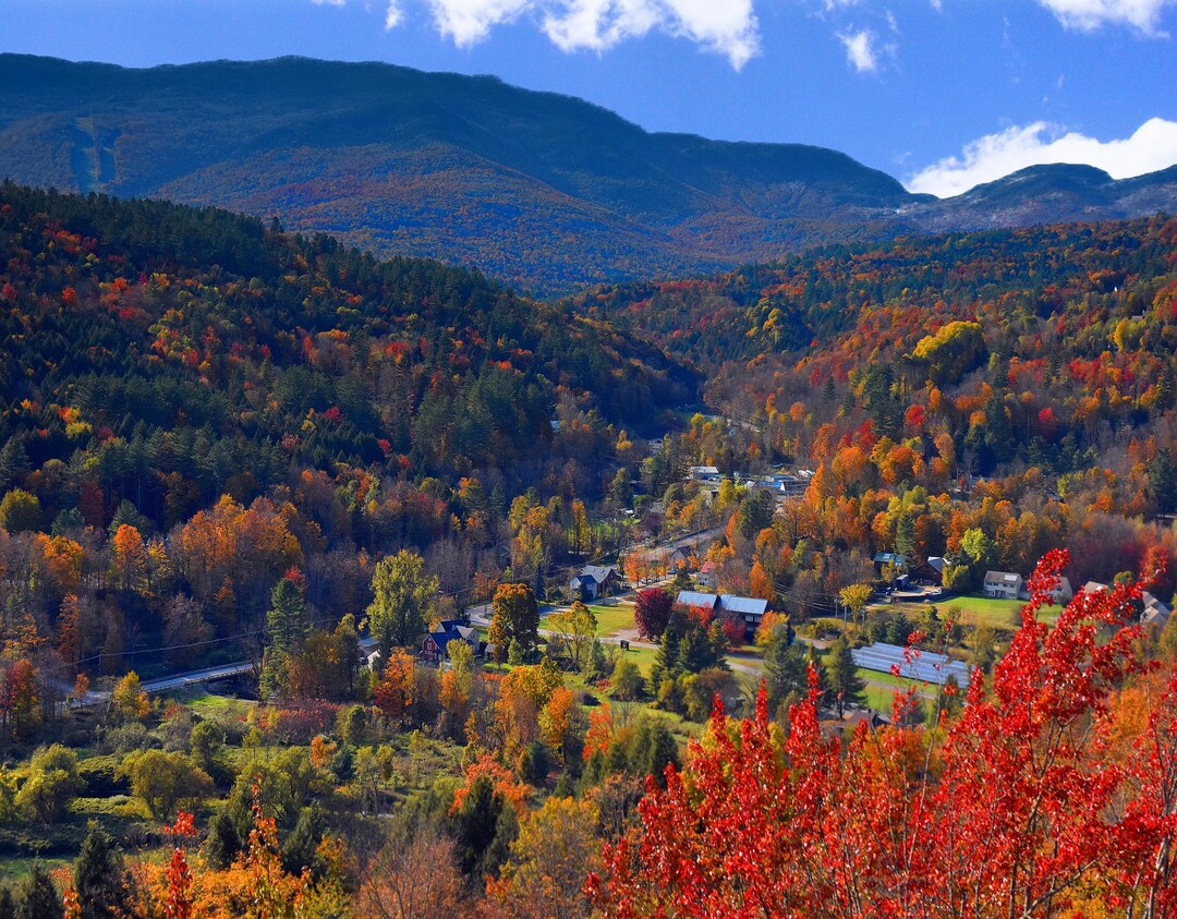 Mad River Valley Vermont Fall Landscape Print: New England Autumn Art ...