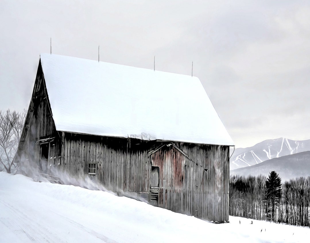 Vermont Landscape Photo, Vermont, Snowy Mountain Photo Print, Photo Art ...