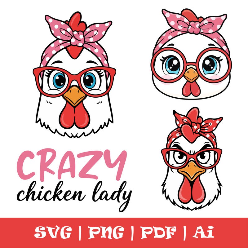 Crazy Chicken Svg - Etsy