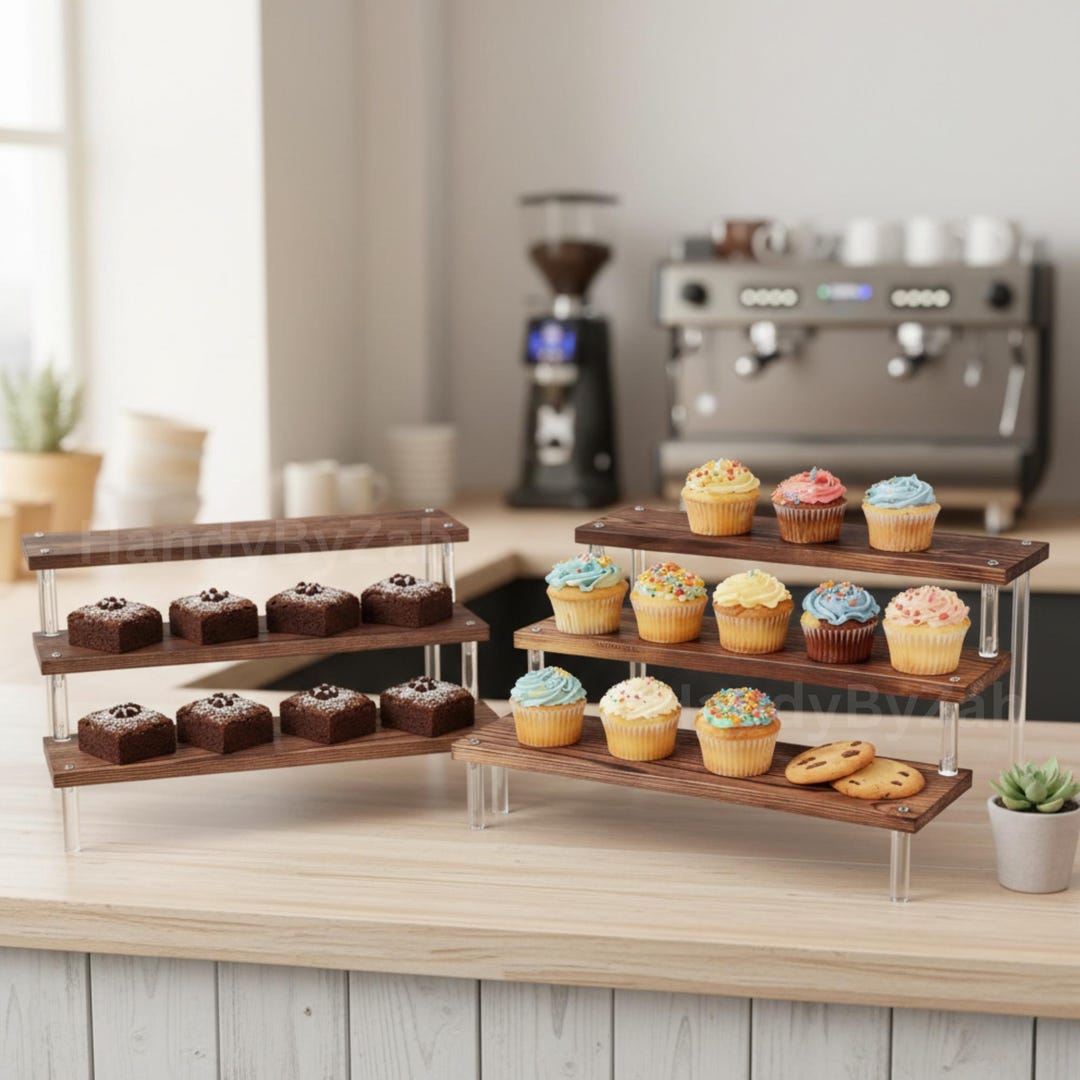 3-tier Wooden Display Shelf | Food Display Shelf for Party | Modern ...