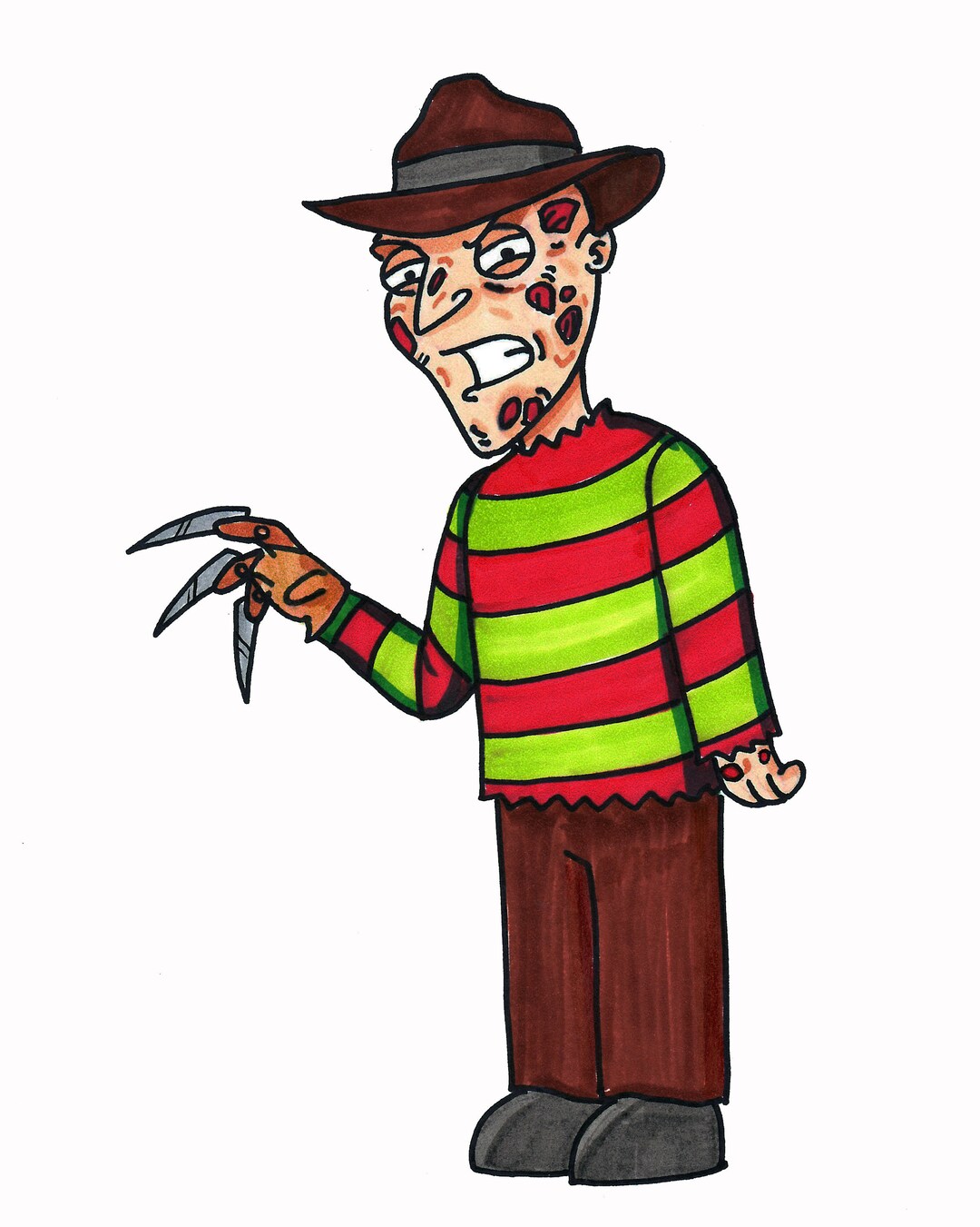 Freddy Krueger : Family Guy Style Original Art 9x12 - Etsy