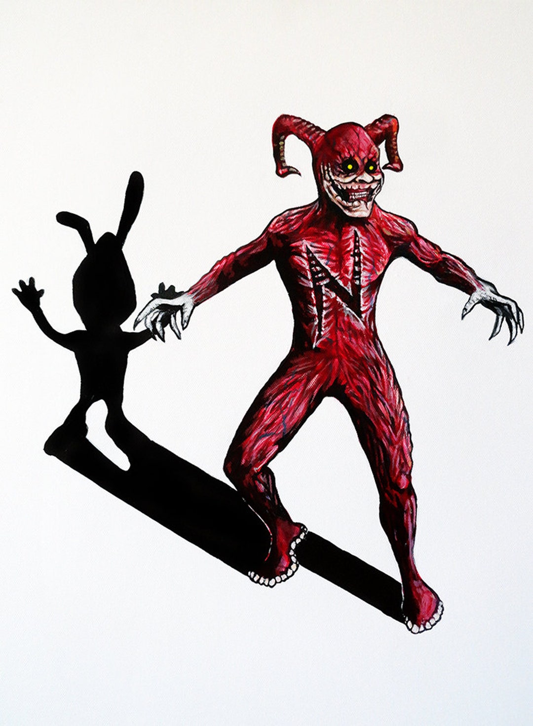 ORIGINAL Painting NOID From DOMINO'S Fast Food Monsters 16x20 Acrylic ...