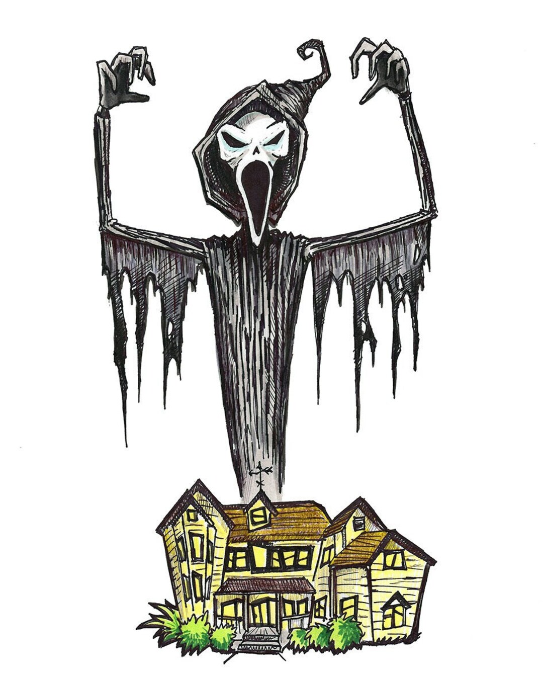 Screaming Ghost TIM BURTON Style 8x10 Print/reproduction Signed by ...