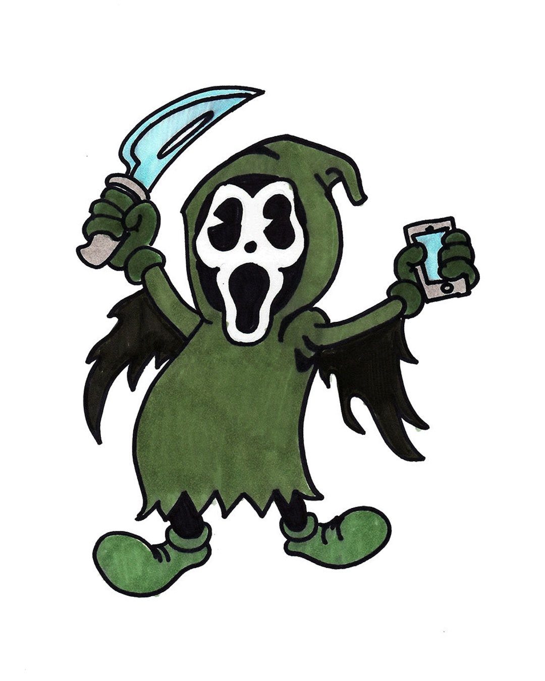 ORIGINAL Art Ghost Face 1930's Cartoon Style - Etsy