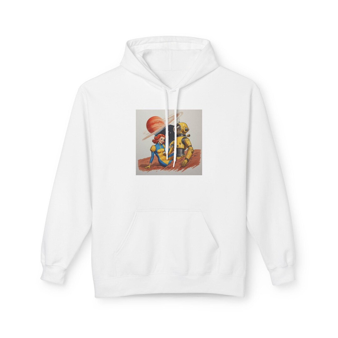 Astronauts on Mars Hoodie | Retro Space Illustration - Etsy