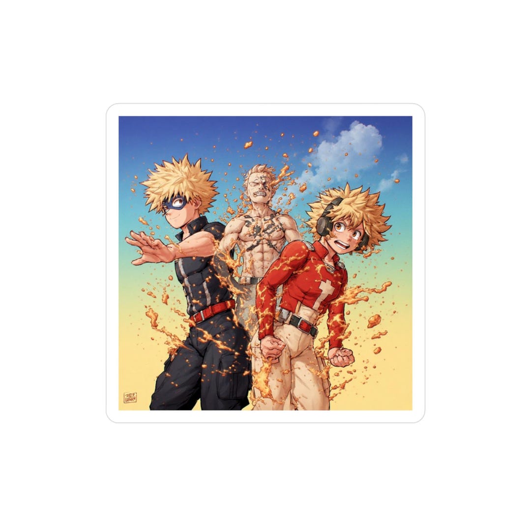 Sticker My Hero Academy Bakugo Anime Trio Kiss-cut Vinyl Decal | Square ...