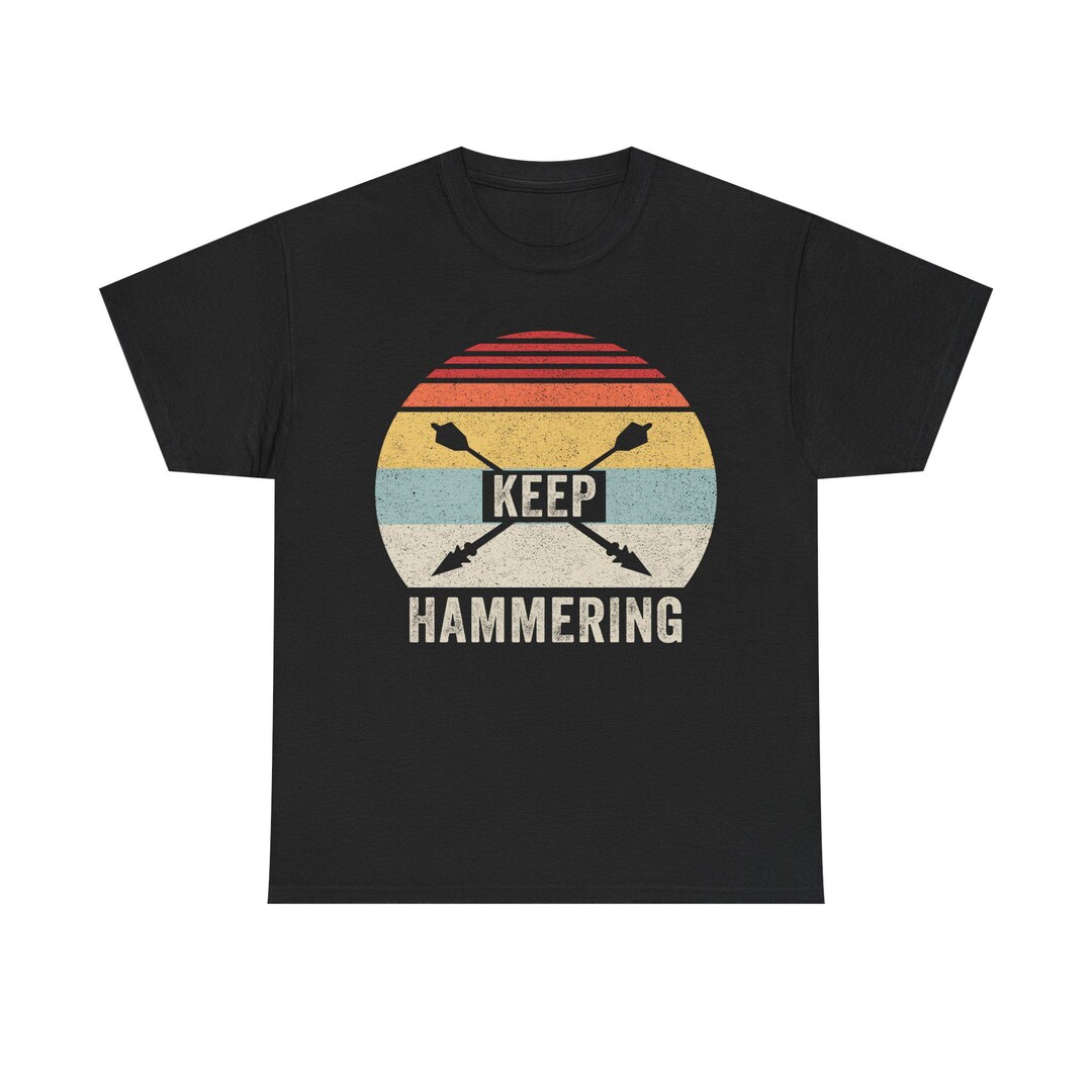 Keep Hammering: Retro Motivational Poster Art, Vintage Badge Design ...