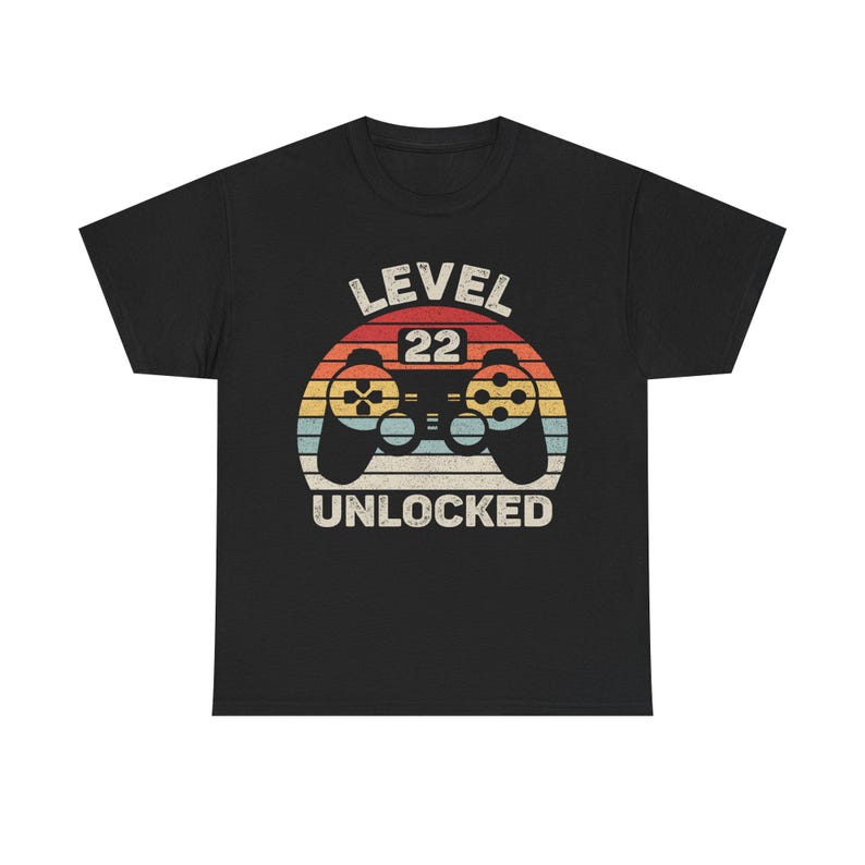 Level 22 Unlocked: Retro Game Controller Badge, Vintage Arcade Graphic ...
