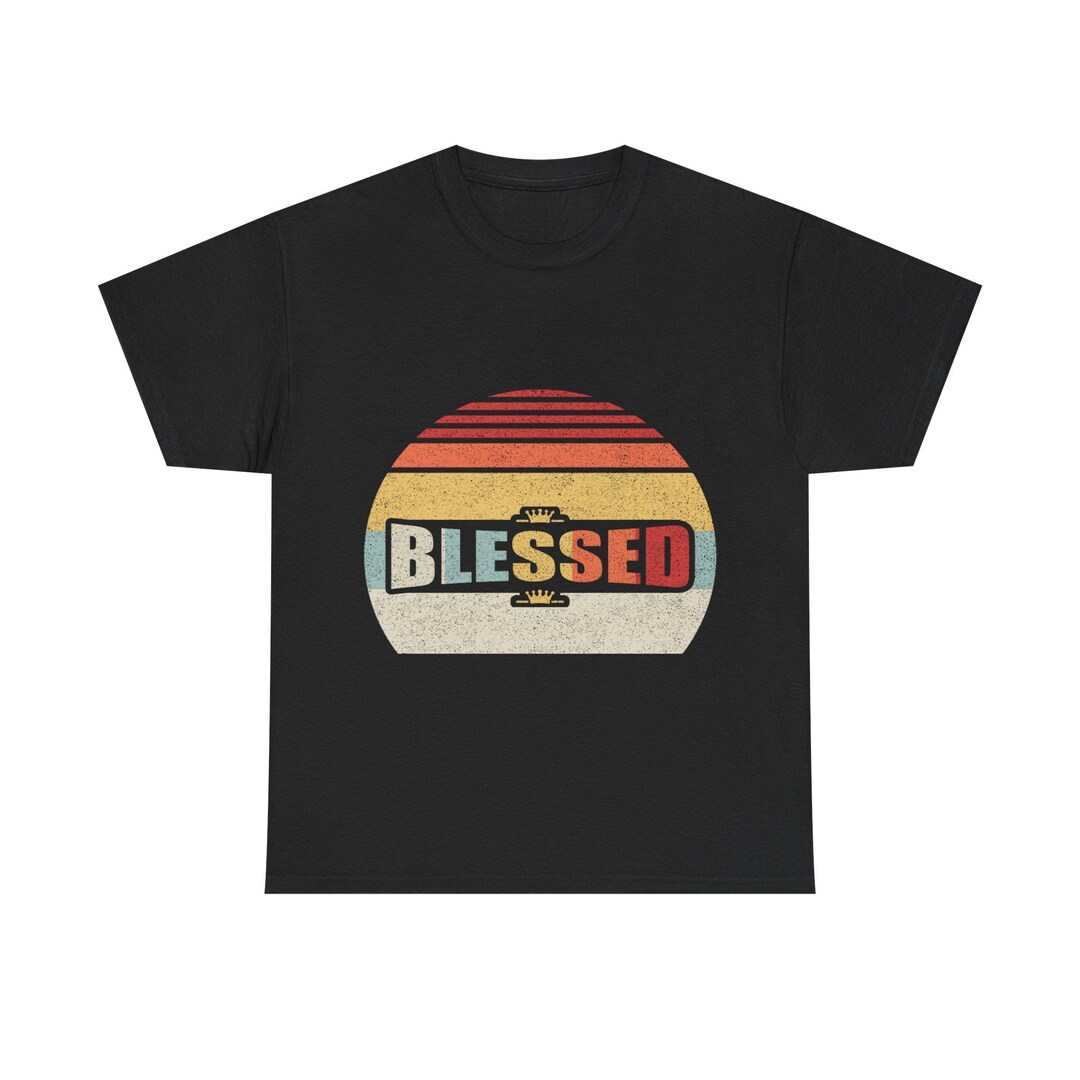 Blessed: Retro 1970s Striped Graphic Design, Vintage Distressed ...