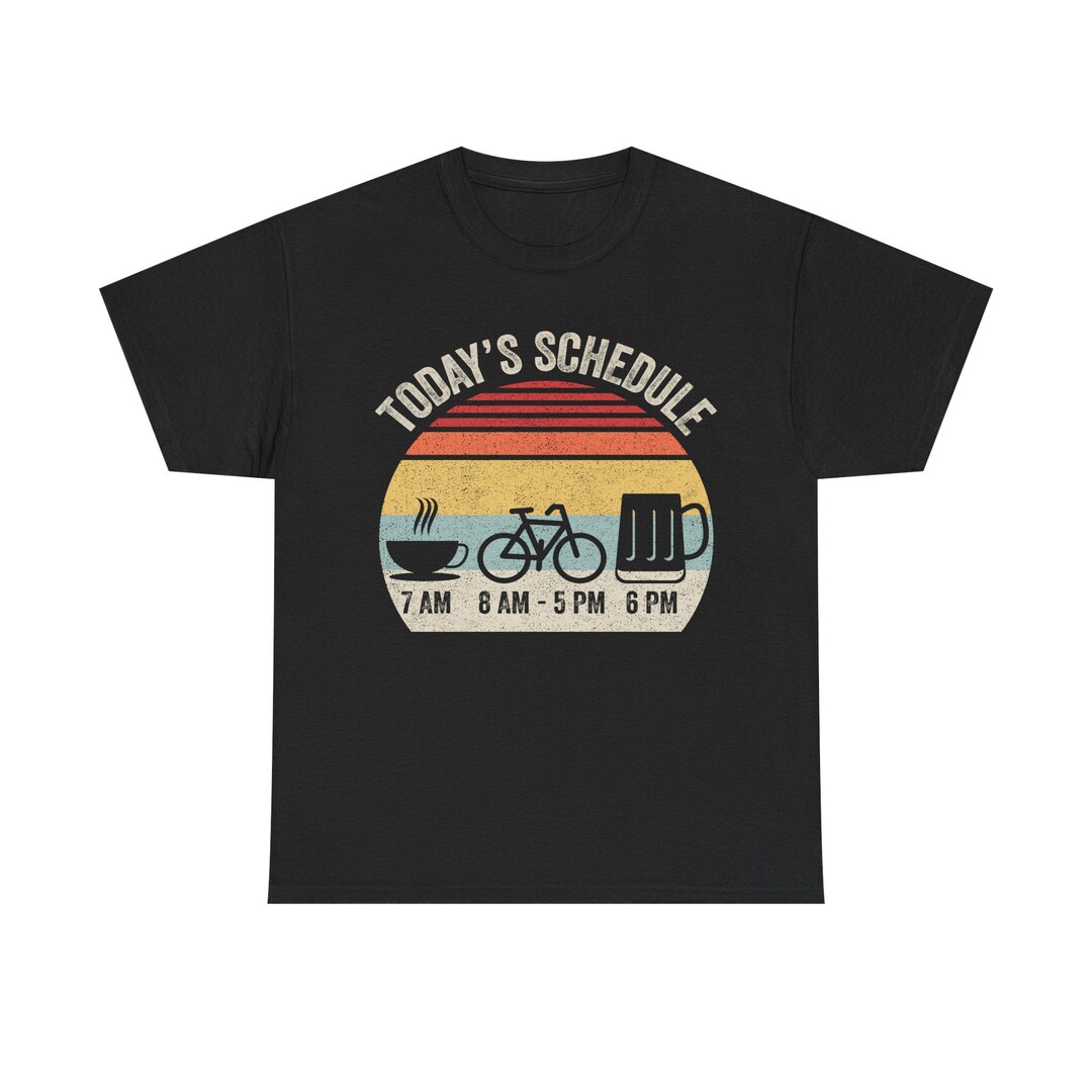 Vintage Daily Schedule T-shirt: 1970s Retro Cycling, Coffee, Beer - Etsy