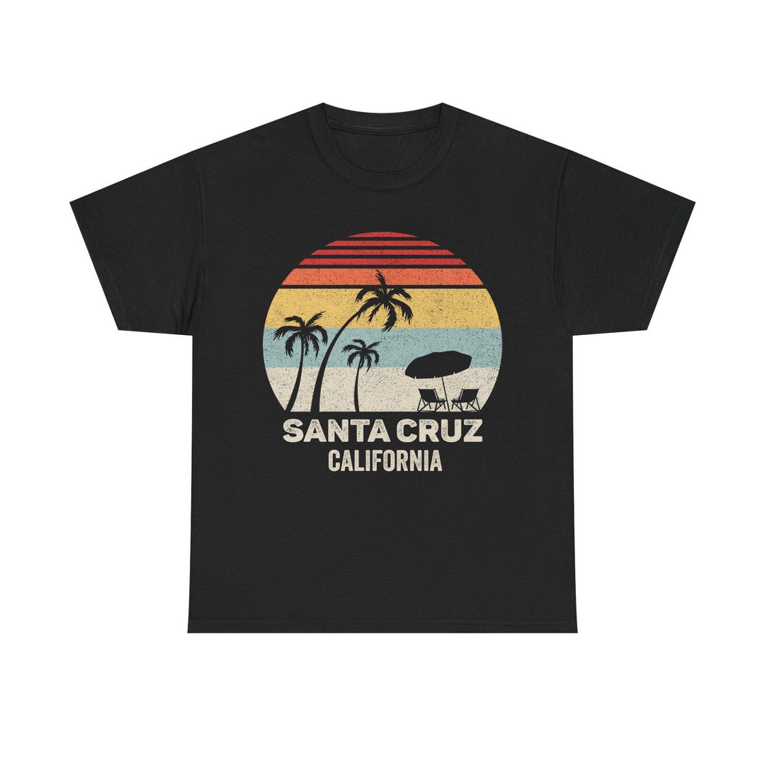 Santa Cruz Retro Paradise: Vintage Beach Poster Design, Mid-century ...