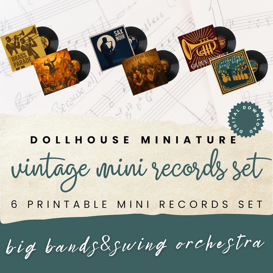 Big Bands&swing Orchestra Mini Record Set Printable for Dollhouse ...