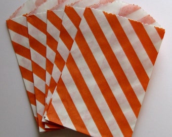 Set of 20 Green and White Diagonal Striped Bitty Bags | Etsy